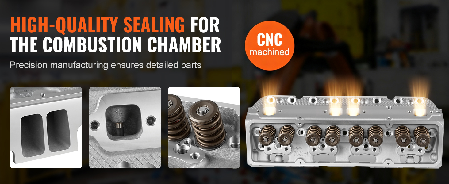 VEVOR Engine Cylinder Head Assembly Replacement Aluminum for SBC ...