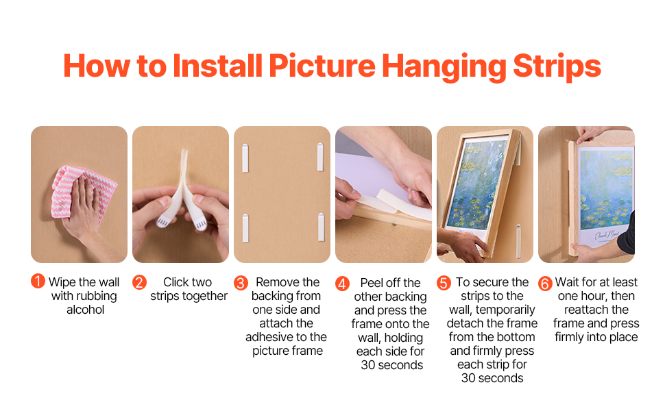 Picture Hanging Strips 16 Pairs X-Large Wall Hanging Strips for Damage ...