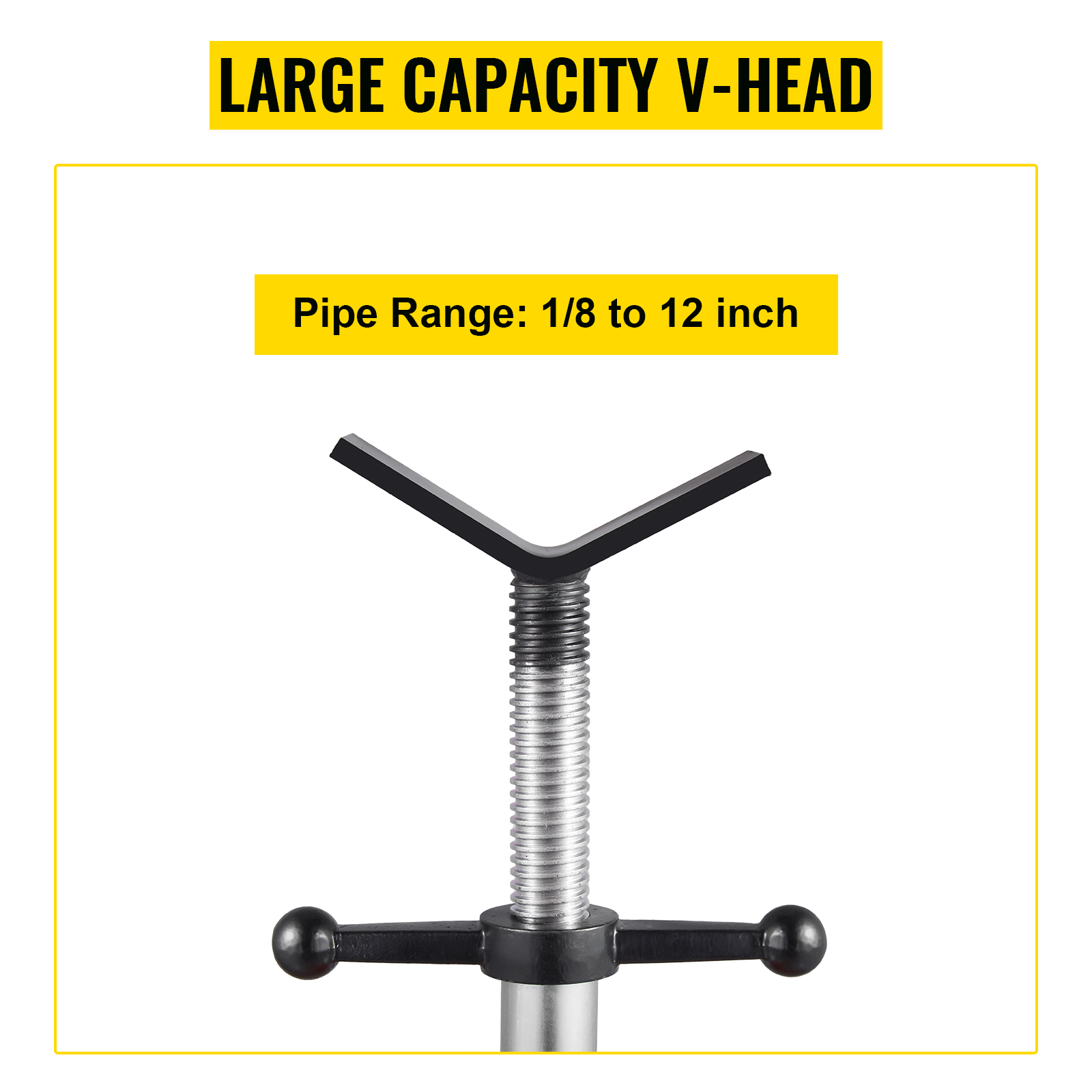 VEVOR V Head Pipe Stand 1/8"-12" Capacity, Adjustable Height 24"-42 ...