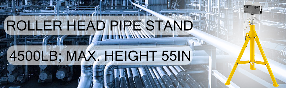 VEVOR 0.5-12 inch Roller Pipe Stand Adjustable Height 32"-55" Pipe ...