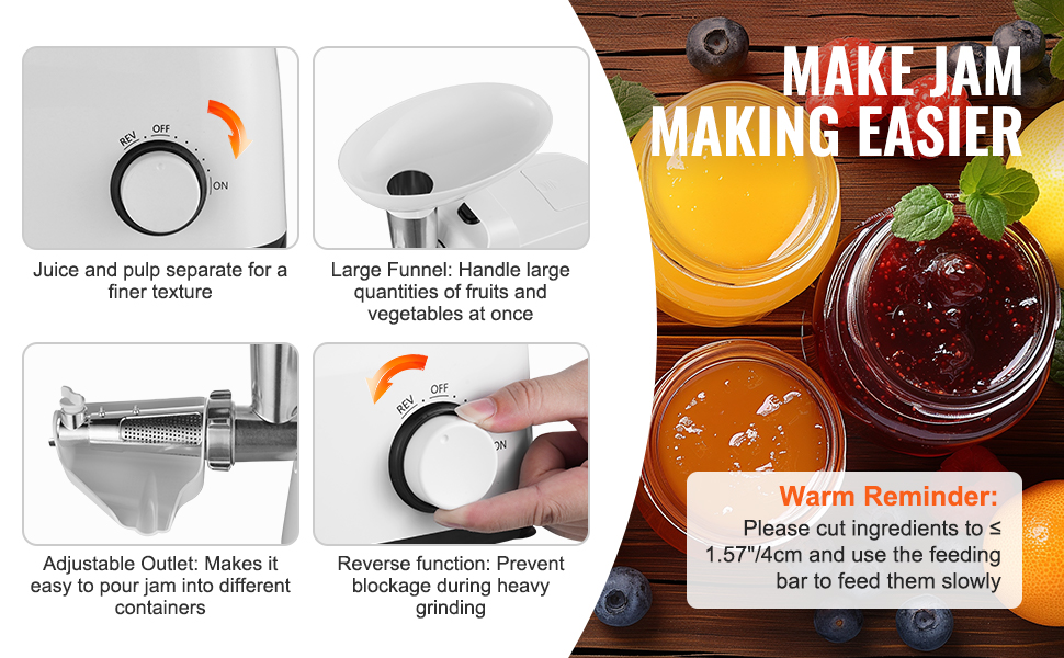 VEVOR 4 LBS/Min Electric Tomato Strainer 300W Tomato Sauce Maker ...