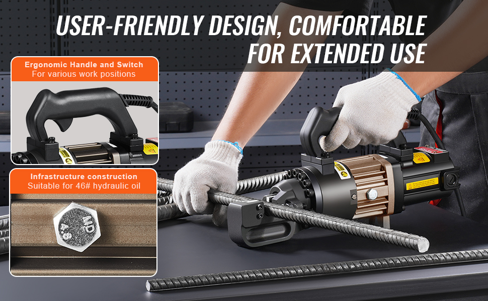VEVOR 1000W Electric Hydraulic Rebar Cutter Cutting up to 3/4 Inch #6 4 ...
