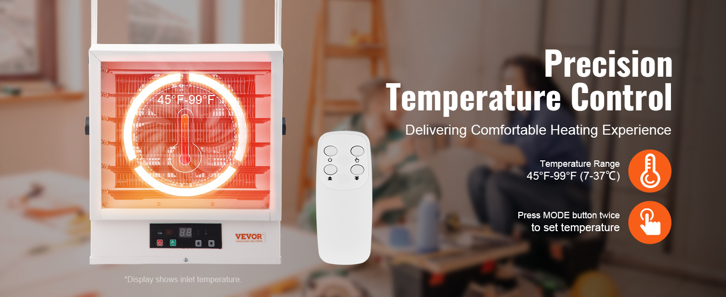 VEVOR Electric Garage Heater, 10000-Watt Digital Fan-Forced Wall ...