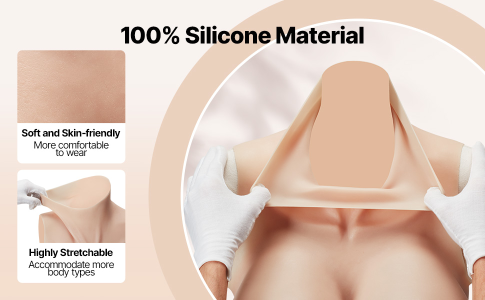Silicone Breastplate H-Cup High Neckline Fake Breasts for Cosplay Drag ...
