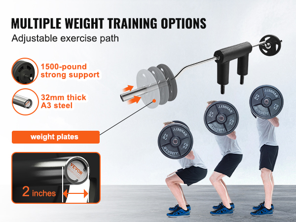 VEVOR Safety Squat Bar, 1,500 LBS Fitness Squat Bar, Safety Squat Bar ...