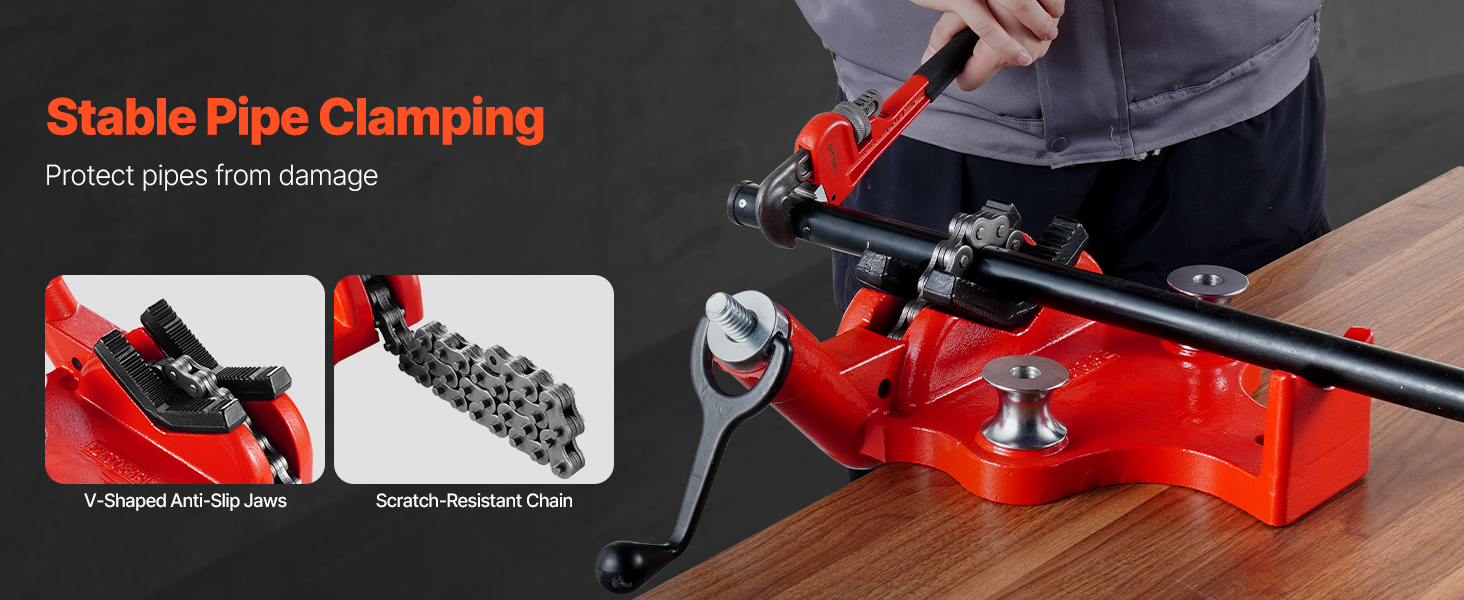 Screw Bench Chain Vise 1/2 to 8 inch Capacity Heavy Duty Chain Pipe ...