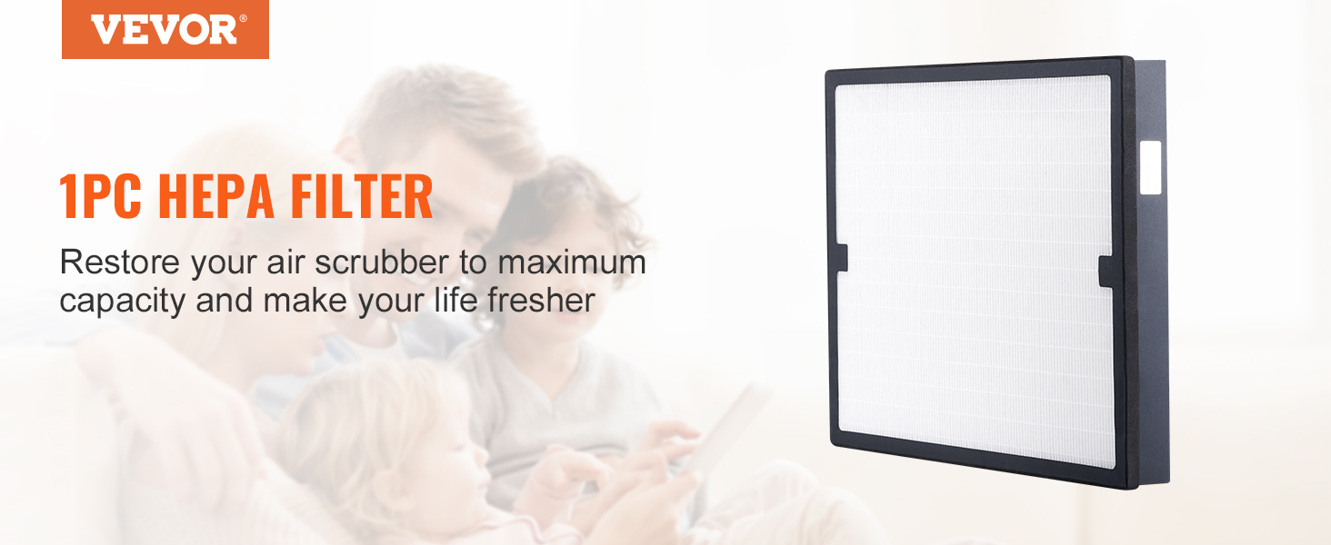VEVOR HEPA Air Filter, 15.75'' x 15.75'' Air Filter Replacement, High ...