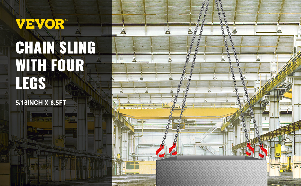 VEVOR 4 Legs Lifting Hook Chain Sling 2Mx8MM, 4T Lifting Chain Sling ...