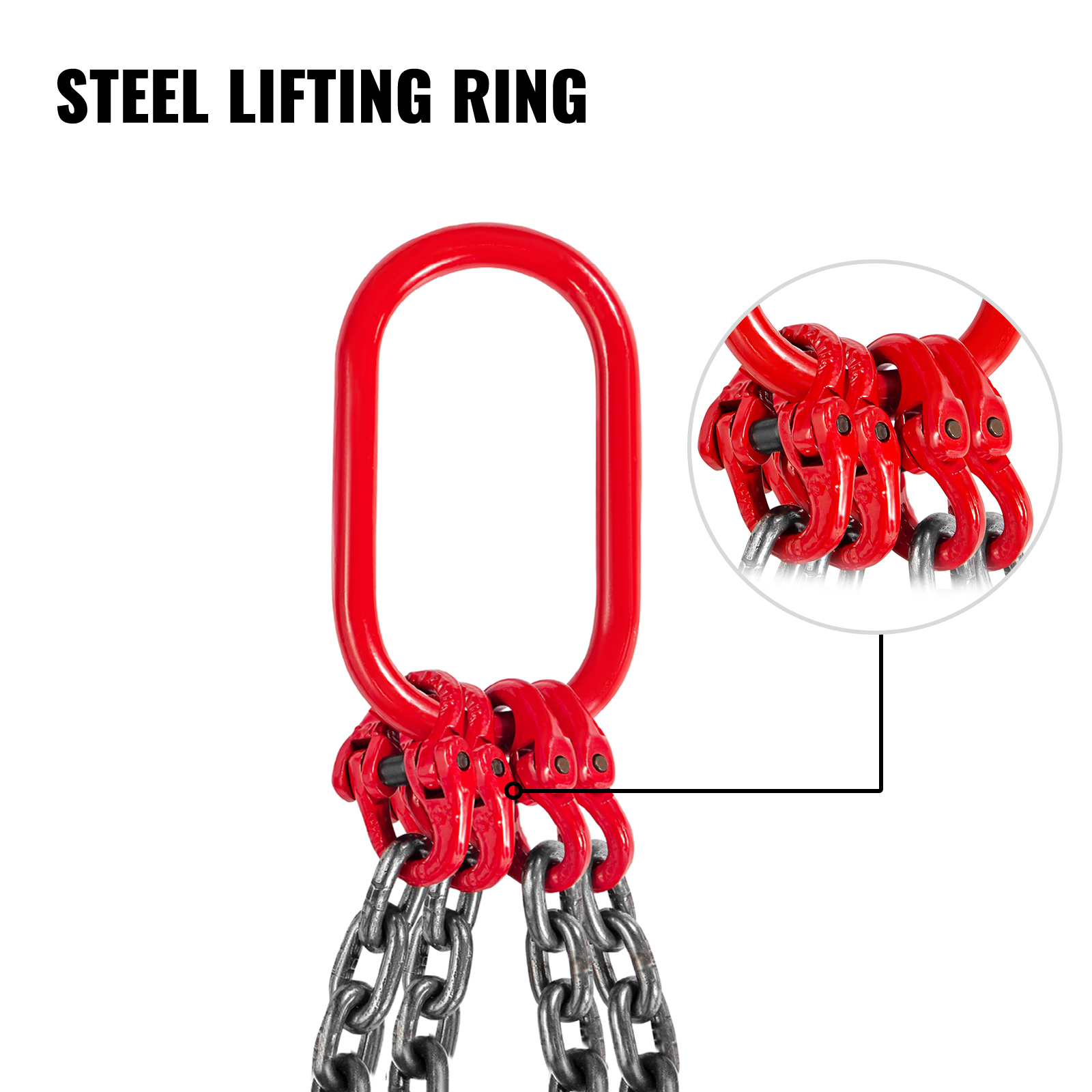VEVOR 4 Legs Lifting Hook Chain Sling 2Mx8MM, 4T Lifting Chain Sling ...