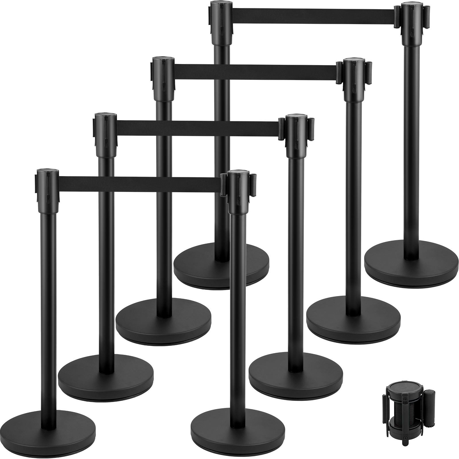 VEVOR Crowd Control Stanchion, Set of 8 Pieces Stanchion Set, Stanchion ...