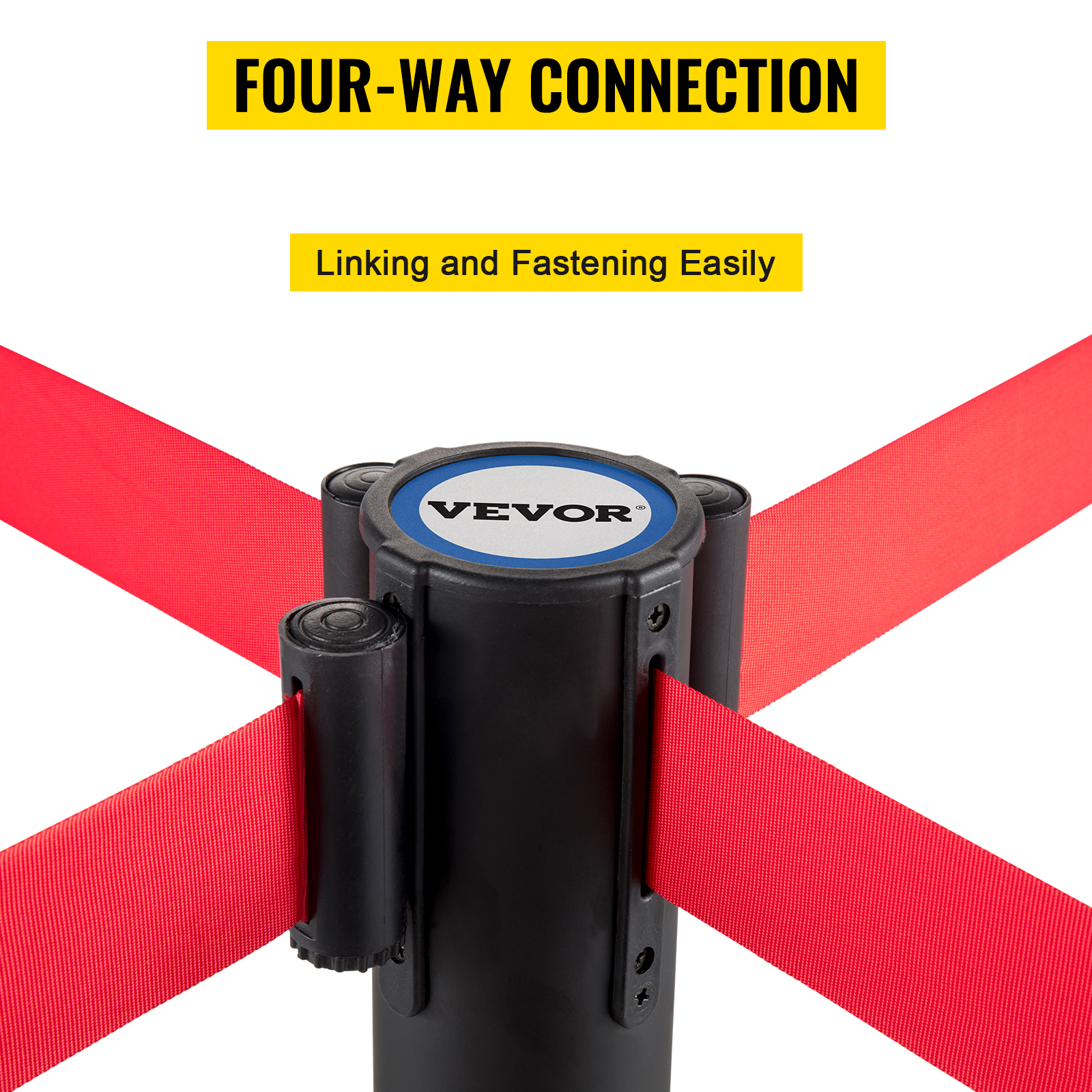 VEVOR Crowd Control Stanchion, Set of 6 Pieces Stanchion Set, Stanchion ...