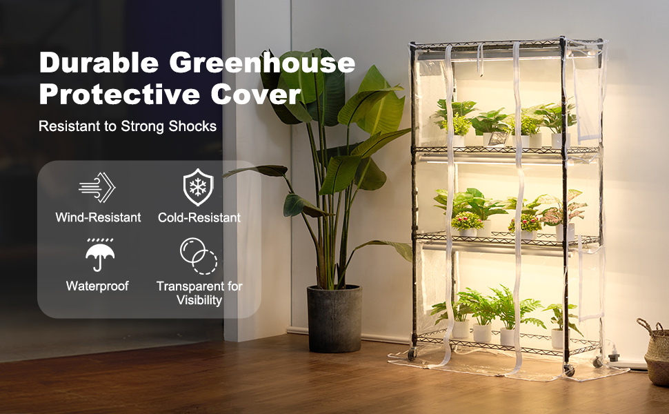 VEVOR Plant Stand with Grow Light, Grow Light Shelf with Cover and ...