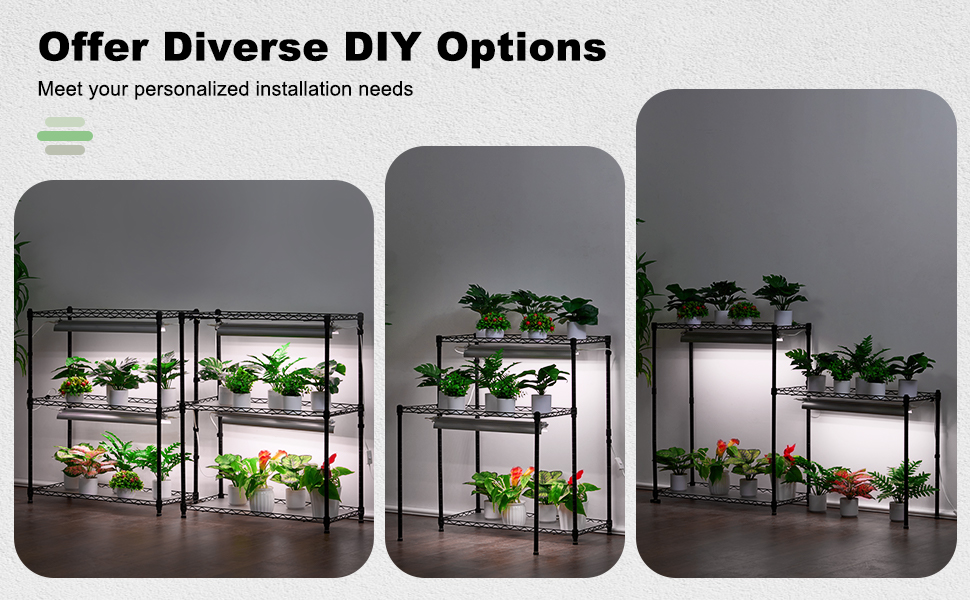 VEVOR DIY Plant Stand with Grow Light, 6-Tier Large Tall Plant Shelf ...
