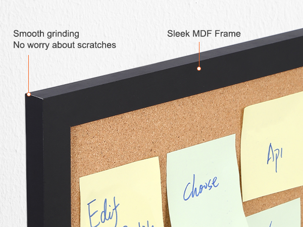 VEVOR Cork Board, 36x24 inches Bulletin Board with MDF Sticker Frame ...