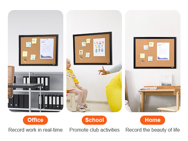VEVOR Cork Board, 36x24 inches Bulletin Board with MDF Sticker Frame ...