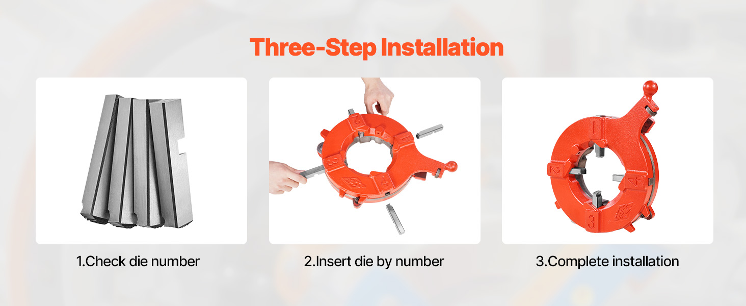 Threading Machine Dies 2-1/2 to 4" NPT Pipe Dies 4 Packs Right-Handed ...