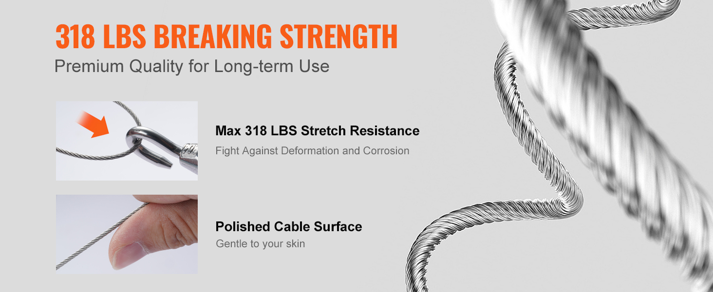 VEVOR 1/16 Wire Rope Kit, 304 Stainless Steel Cable with 80 Sleeves and ...