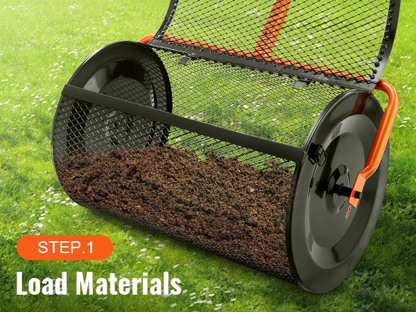 VEVOR Compost Spreader Peat Moss Spreader 24 inch Wide 24.4-26.4 ...