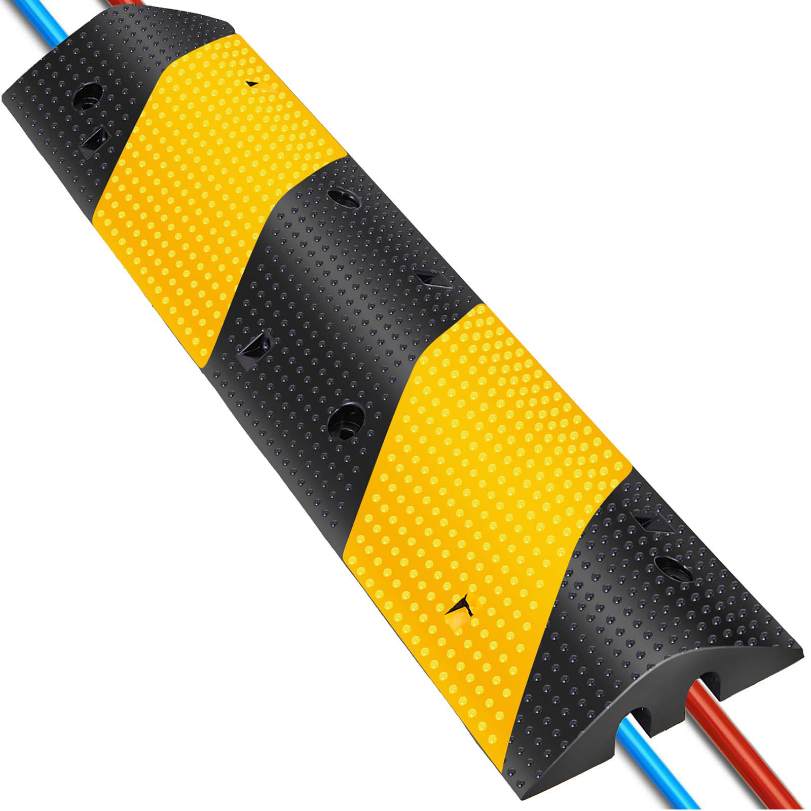 2 Channel Rubber Speed Bump Electric Modular Rubber Traffic Driveway ...