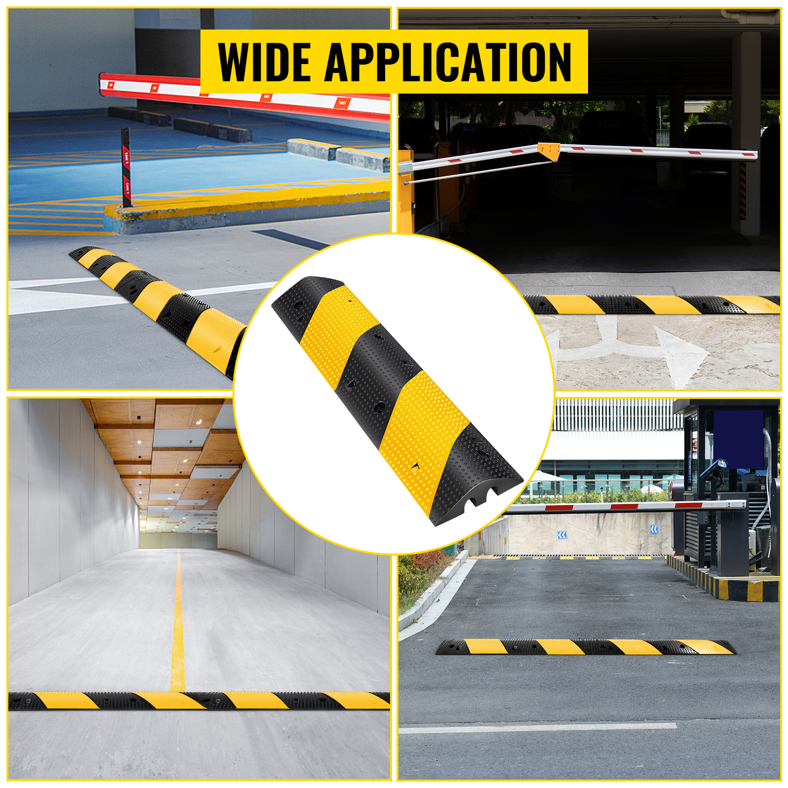 2 Channel Rubber Speed Bump Electric Modular Rubber Traffic Driveway ...