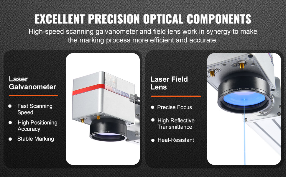 VEVOR Fiber Laser Marking Machine 100W Color Marking Engraver with ...