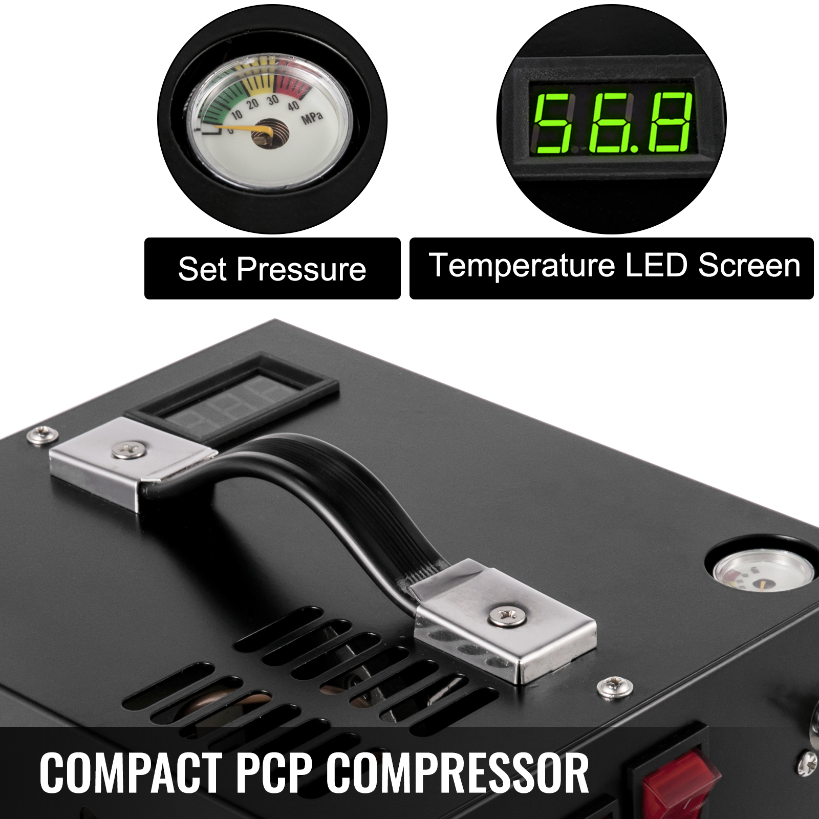 VEVOR PCP Air Compressor 12V DC, PCP Compressor 4500 Psi, Paintball Air ...