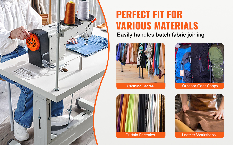 VEVOR Industrial Sewing Machine, 550W Servo Motor and Table Stand ...