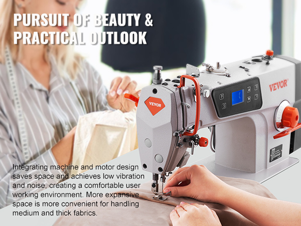 VEVOR Industrial Sewing Machine, 550W Heavy-duty Lockstitch Sewing ...