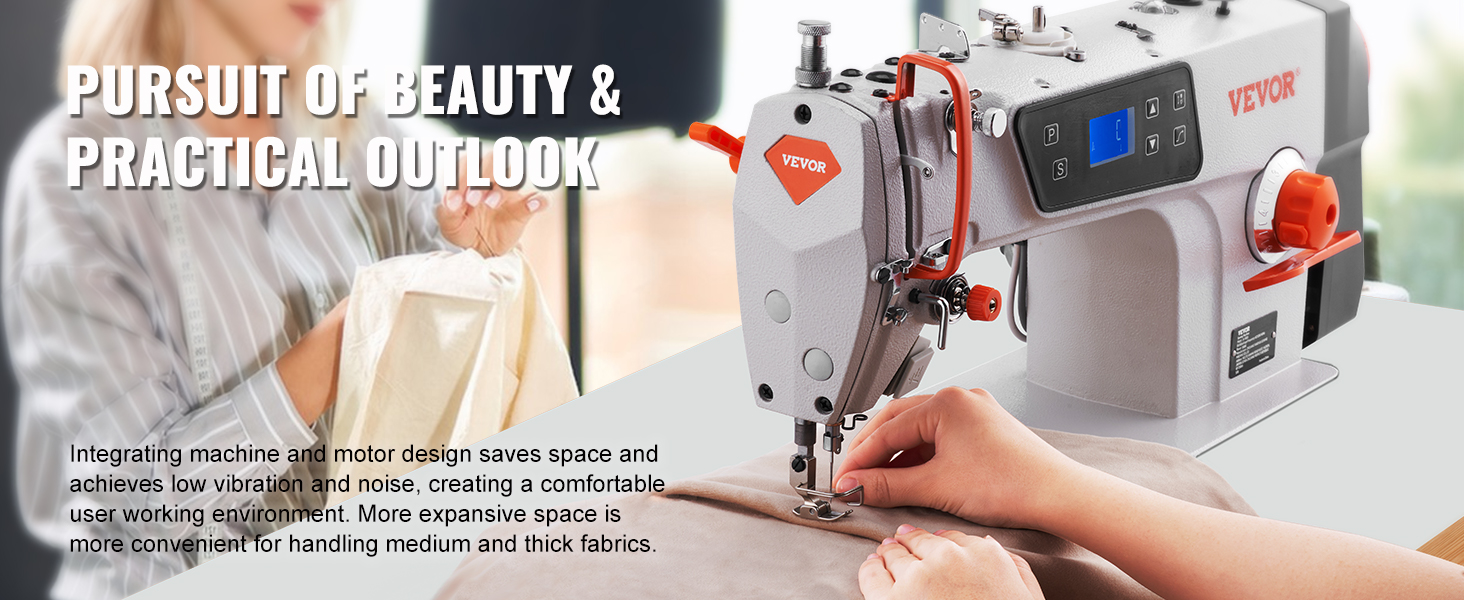 VEVOR Industrial Sewing Machine, 550W Heavy-duty Lockstitch Sewing ...