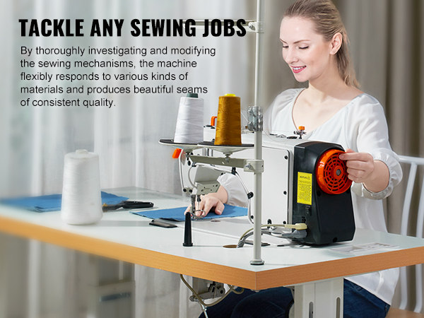 VEVOR Industrial Sewing Machine, 550W Heavy-duty Lockstitch Sewing ...