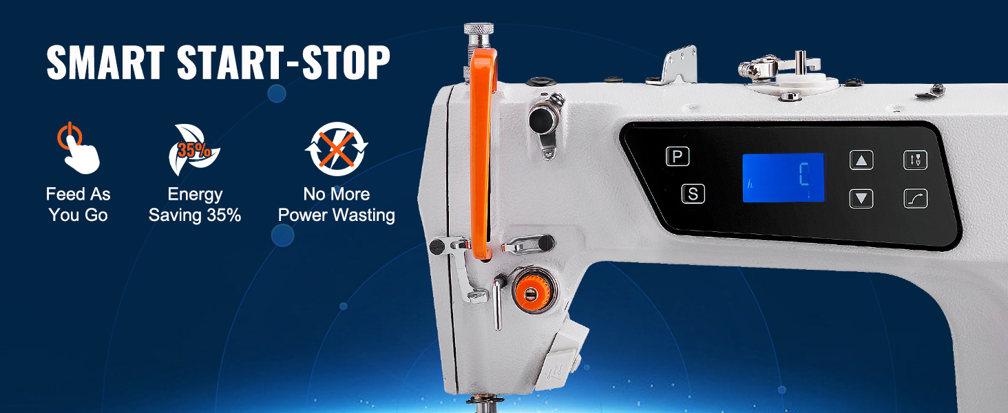VEVOR Industrial Sewing Machine, 550W Heavy-duty Lockstitch Sewing ...