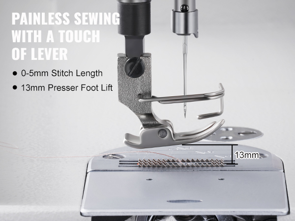 VEVOR Industrial Sewing Machine, 550W Heavy-duty Lockstitch Sewing ...