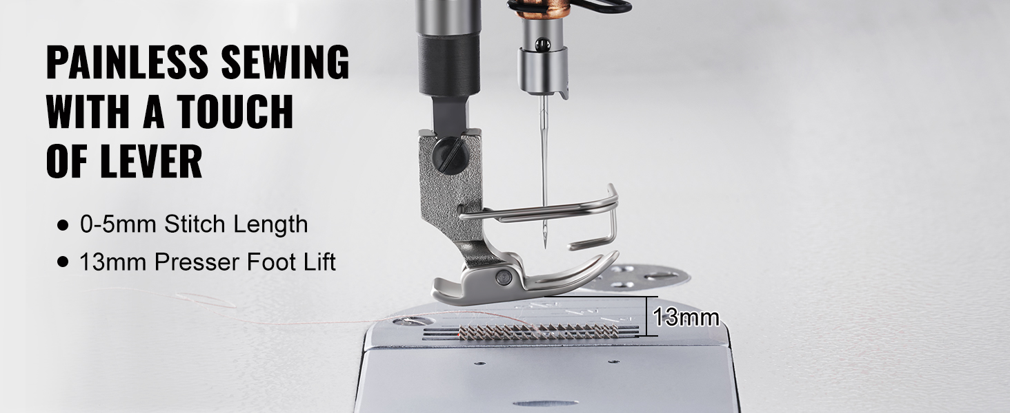 VEVOR Industrial Sewing Machine, 550W Heavy-duty Lockstitch Sewing ...