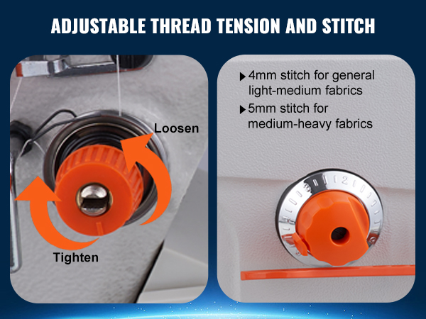 VEVOR Industrial Sewing Machine, 550W Heavy-duty Lockstitch Sewing ...