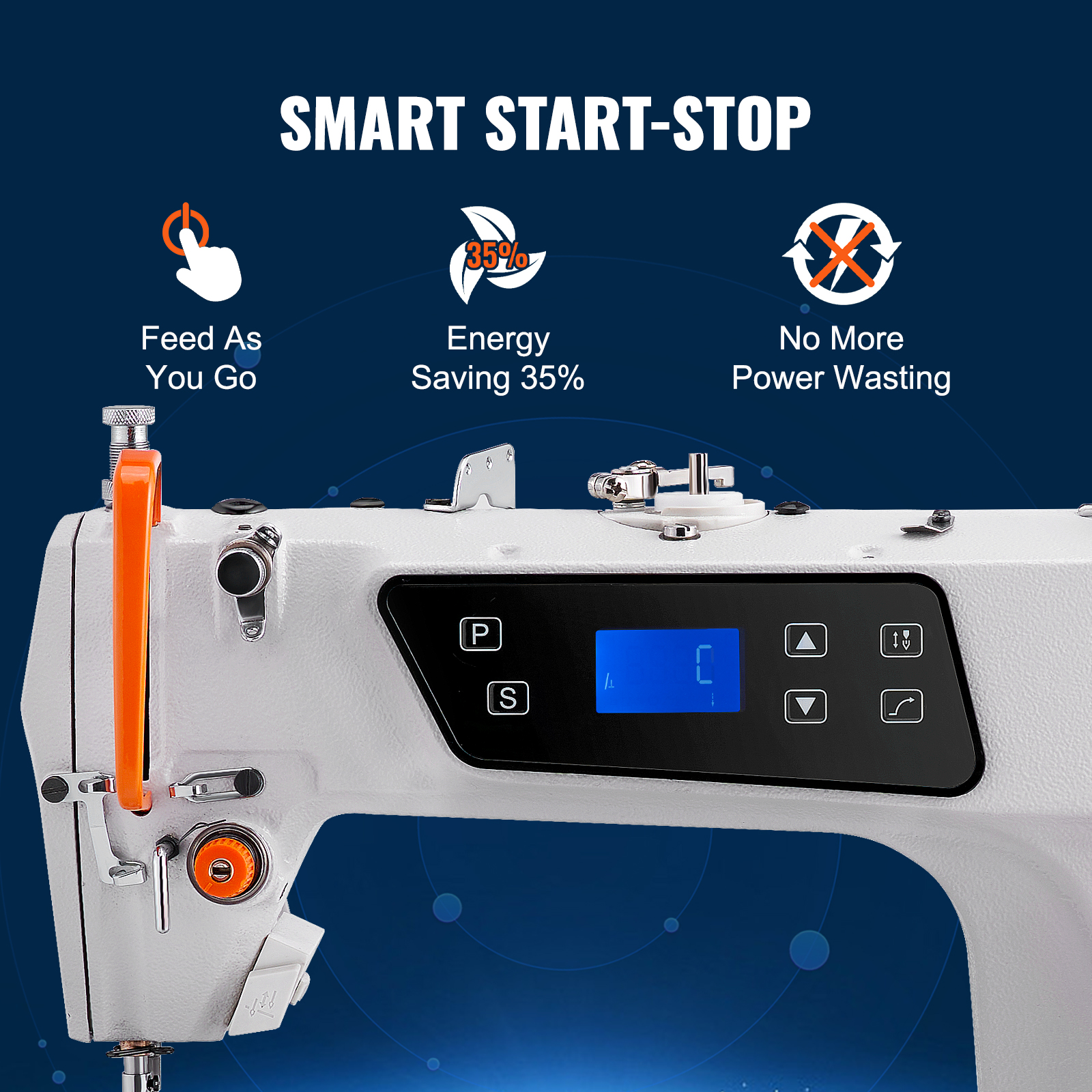 VEVOR Industrial Sewing Machine, 550W Heavy-duty Lockstitch Sewing ...