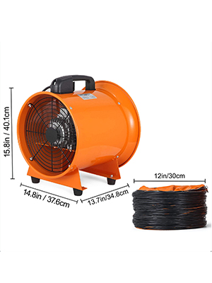 VEVOR Utility Blower Fan, 12 Inches, High Velocity Ventilator, Portable ...