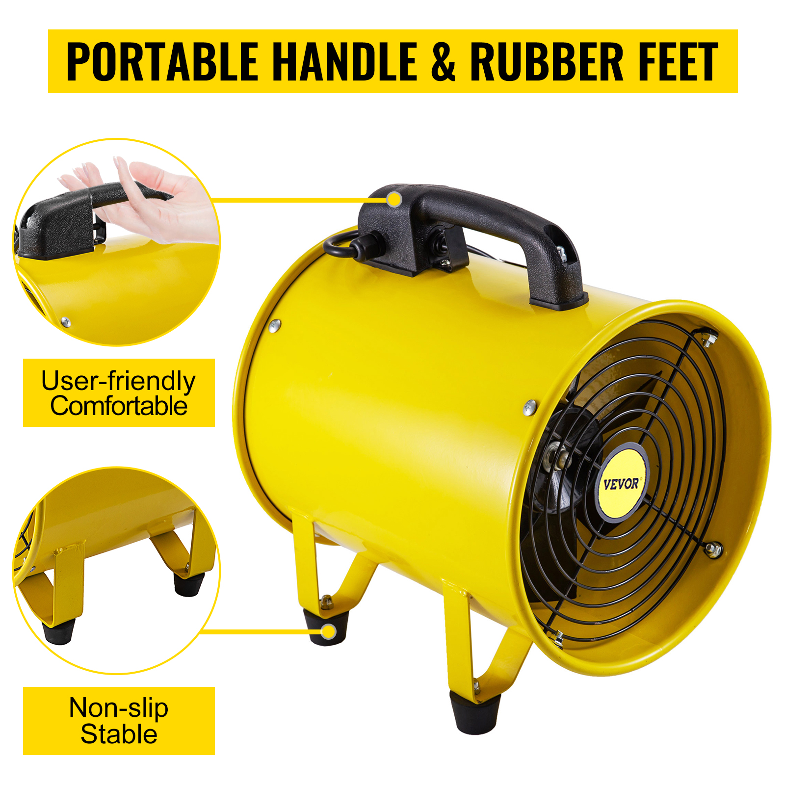 VEVOR Utility Blower Fan, 10 Inches 320W 1030&1518 CFM High Velocity ...