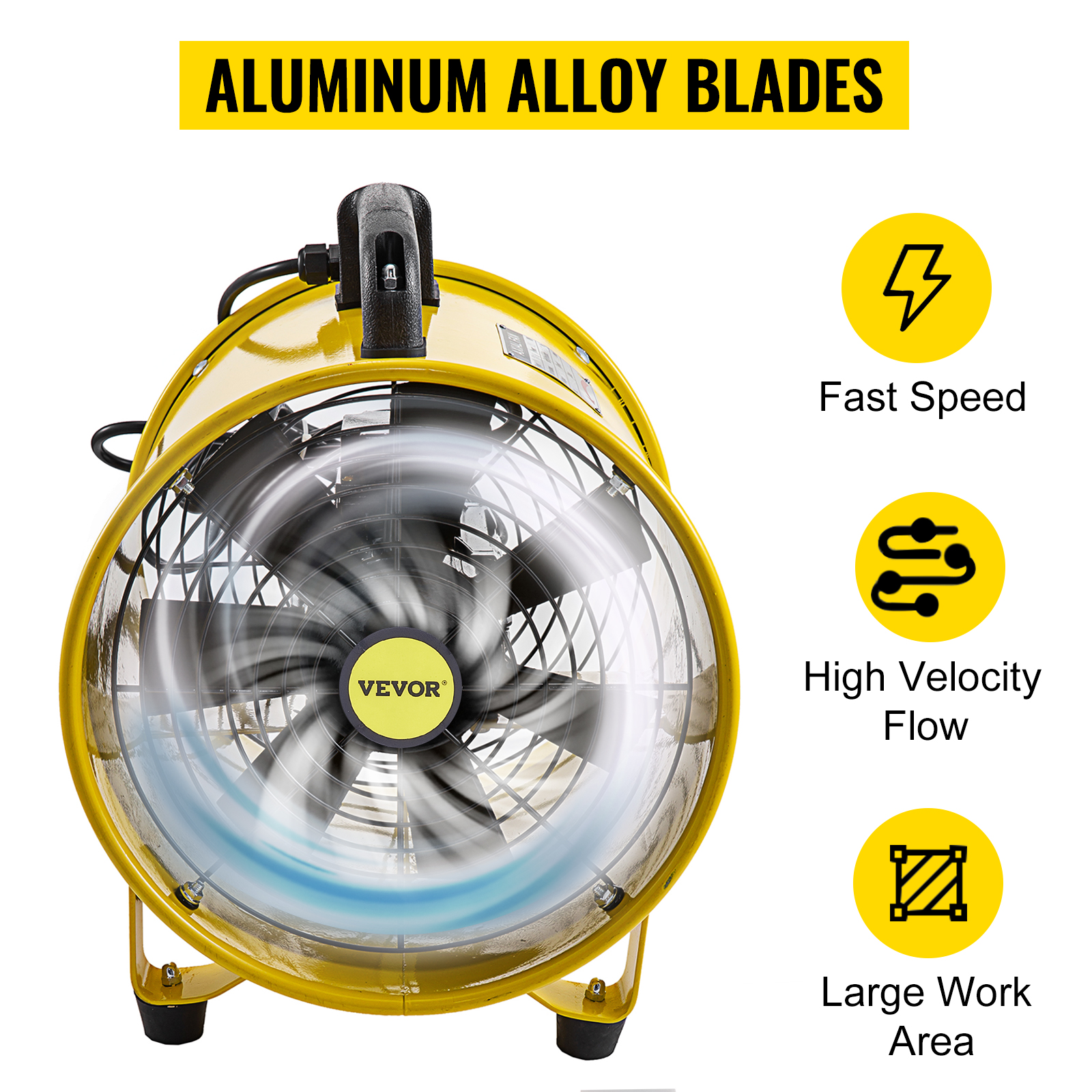 VEVOR Utility Blower Fan, 12 Inches, 550W 1471 & 2295 CFM High Velocity ...