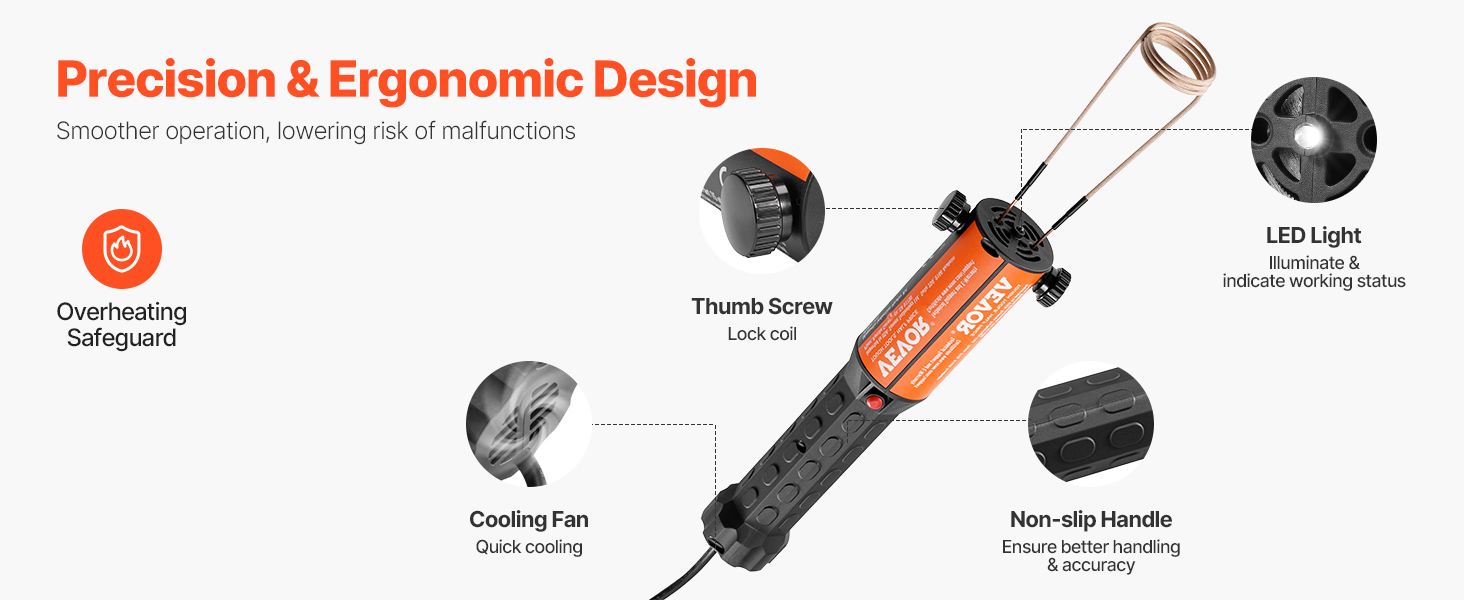 1KW Magnetic Induction Heater Hand-held Induction Heater for Bolts ...