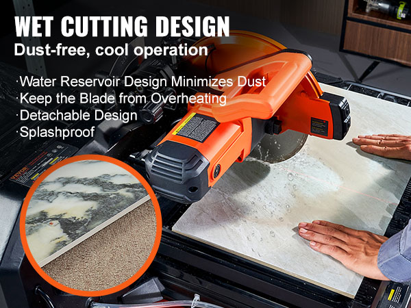 VEVOR Wet Tile Saw with Stand, 10-inch 65Mn Steel Blade, 4500 RPM Motor, Tile Cutter Wet Saw ...