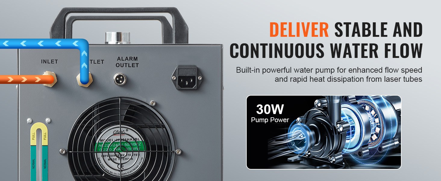VEVOR Industrial Water Chiller CW-5200 Water Chiller Cooling System ...