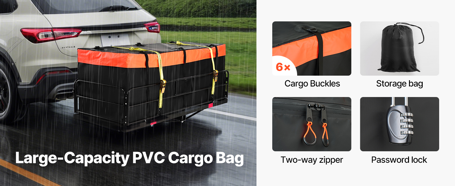 VEVOR 500 lbs Hitch Cargo Carrier Folding Hitch Cargo Carrier with ...