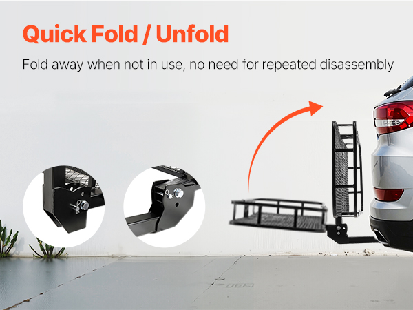 VEVOR 500 lbs Hitch Cargo Carrier Folding Hitch Cargo Carrier with ...