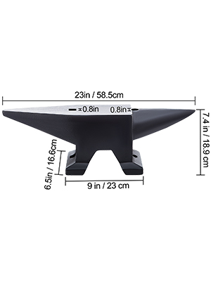 VEVOR Cast Steel Anvil, 110 Lbs(50kg) Single Horn Anvil with Large ...