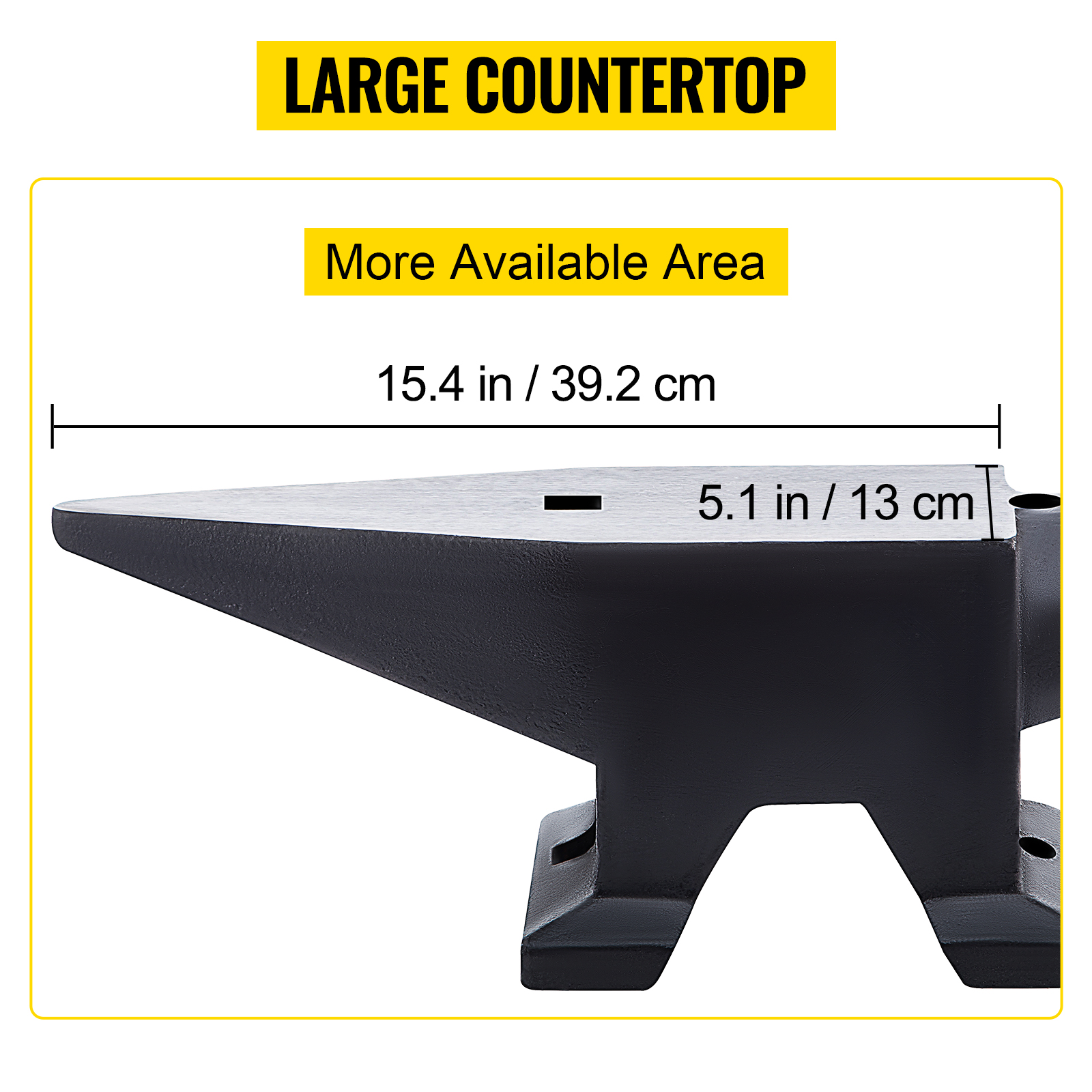 VEVOR Cast Steel Anvil, 110 Lbs(50kg) Single Horn Anvil with Large ...