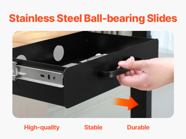 13 in Under Desk Drawer Organizer Slide-out Drawer Space Saver for Home ...