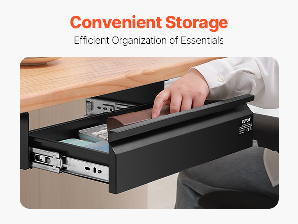 VEVOR 40 cm Under Desk Drawer Organizer Slide-out Drawer Space Saver ...