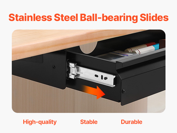 33 in Under Desk Drawer Organizer Slide-out Drawer Space Saver for Home ...