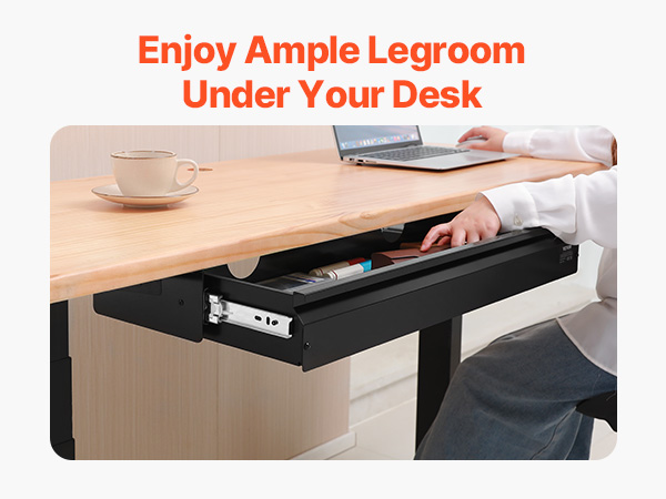 VEVOR 33" Under Desk Drawer Organizer Slide-out Drawer Space Saver Home ...