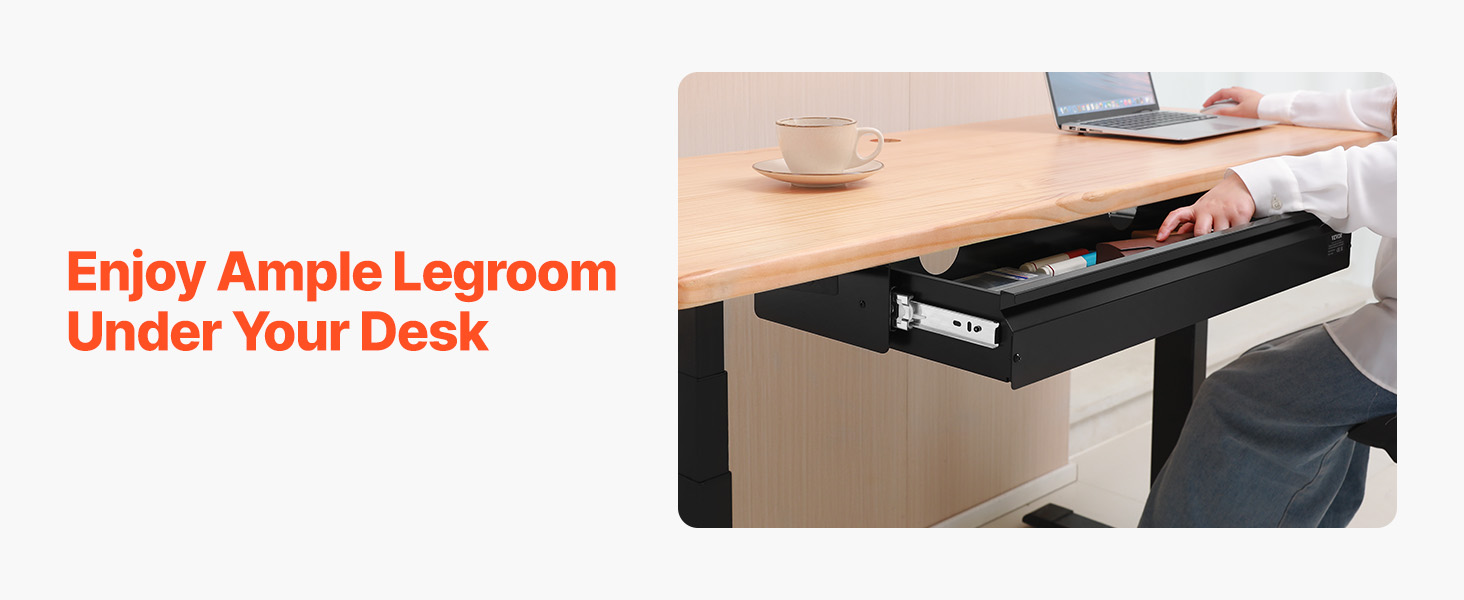 VEVOR 33" Under Desk Drawer Organizer Slide-out Drawer Space Saver Home ...
